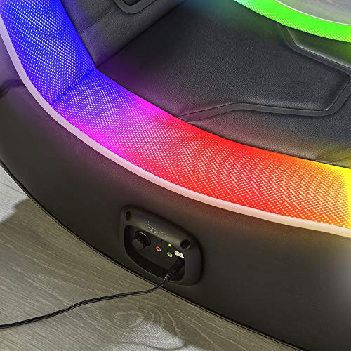 X Rocker Chimera RGB LED Floor Rocker Gaming Chair for Kids, Youth Aged 5-9, Built in Audio System, Foldable, 5110101, 29.1 x 16.5 x 26.7", Black