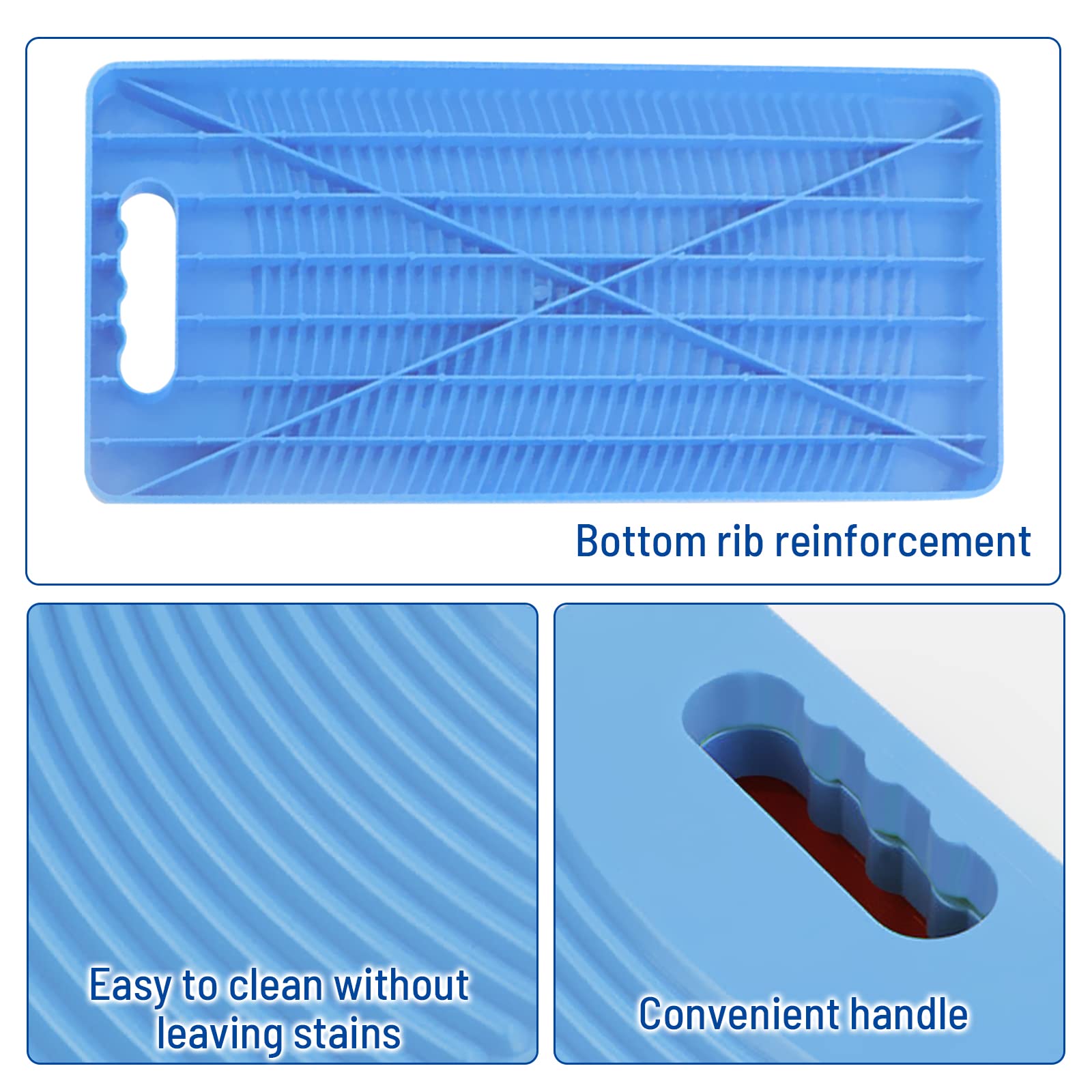 MZD Plastic Rectangle Washboard Washing Clothes Board 50cm Long (Red)