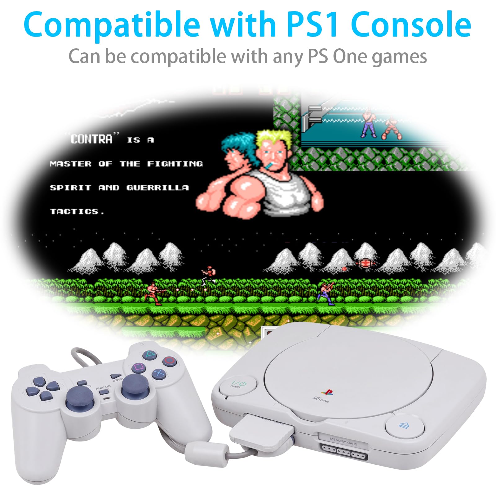 Finera Memory Card for PS1, 1MB Game Memory Card Stick Compatible with PSBOne PS1 Game, Portable & Lightweight