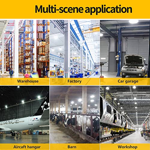 UFOUCUSLLUM UFO LED High Bay Light 100W, 11000lm 6000K Daylight IP65 Waterproof, High Bay LED Lights LED Warehouse Lights for Shop Garage Light Factory Barn LED Light Fixture 400W HID/HPS No Plug