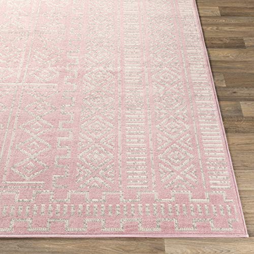 Livabliss Dianne Global Tribal Area Rug,7'10" x 10'2",Pale Pink/Cream