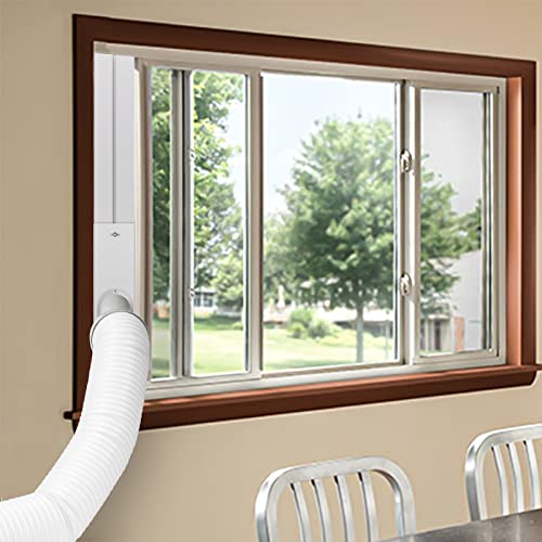 HOXHA Air Conditioner Window Vent Kit Universal Adjustable Window Kit with 5.9β Diameter 59β Length Exhaust Hose for AC Unit, AC Seal Panel for Horizontal&Vertical Window
