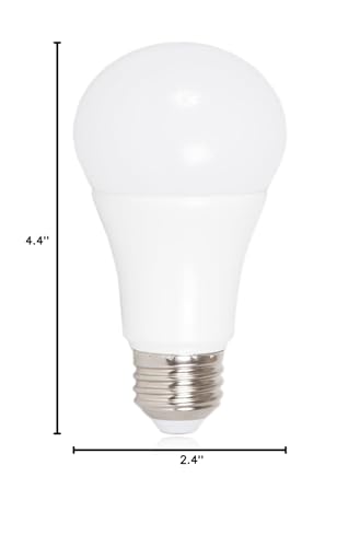 Maxxima LED A19 800 Lumens 60 Watt Equivalent Light Bulb Set - 2700K Soft White Light, Energy Efficient 10 Watts, E26 Base, Non-Dimmable, for Bathrooms, Lamps, and Living Rooms - 12 Pack