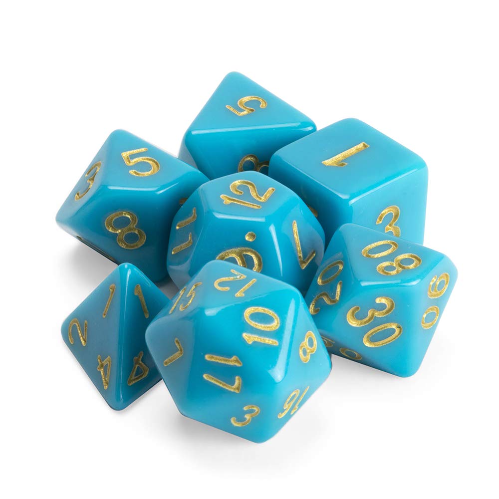 Wiz Dice Series III - Polyhedral Dice Set for Tabletop RPG Adventure Games with a Dice Box - DND Dice Set, Suitable for Dungeons and Dragons, MTG and Dice Games Alike - Dreamless Night - 7 ct