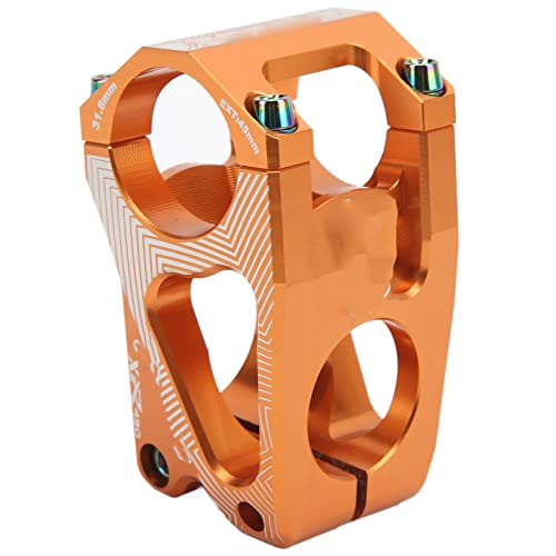 Demeras Road Bike Stem, Simple Installation Comfortable Ride Short Handlebar Stem Widely Used for Outdoor Riding(Orange)