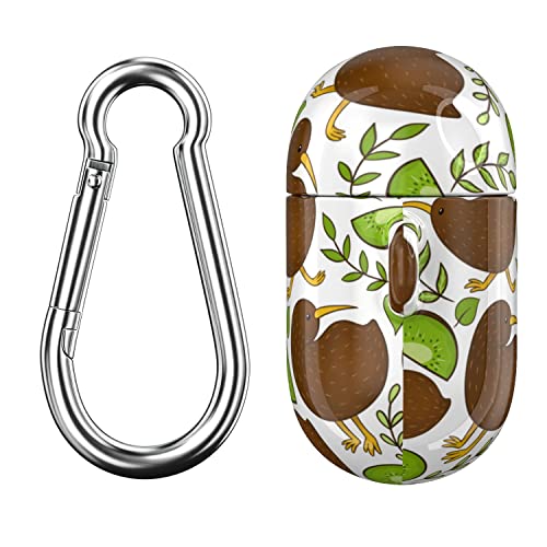 Hard Case Compatible with AirPods Pro 2 | AirPods Pro | AirPods 3 gen 2 1 Design Tropical Exotic Hook Cover Portable Protective Cute with Keychain Earpods Shockproof Kiwi Bird Plastic Fruits