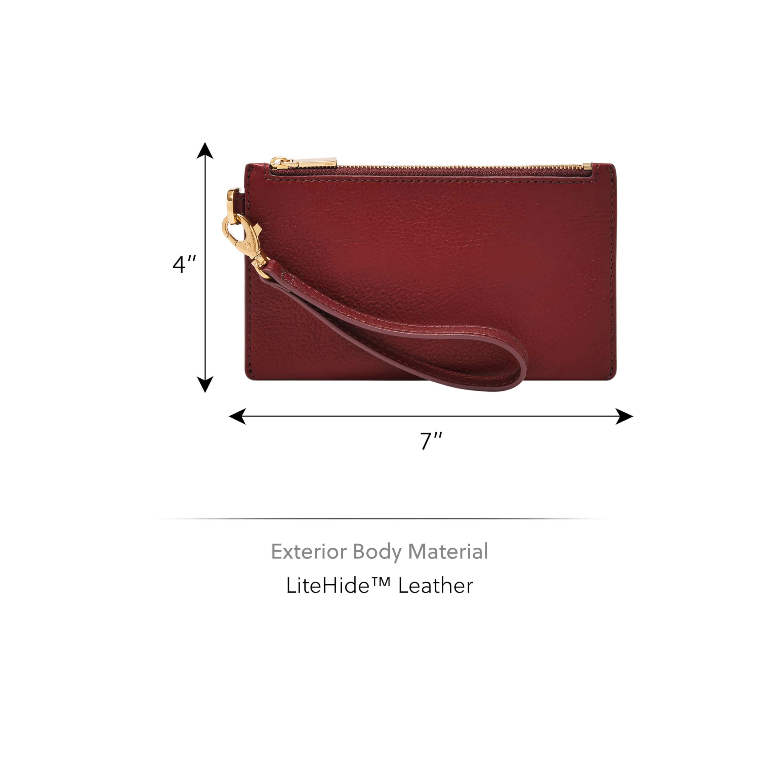 Fossil Women's Small Leather Wristlet Wallet Pouch with Removable Strap