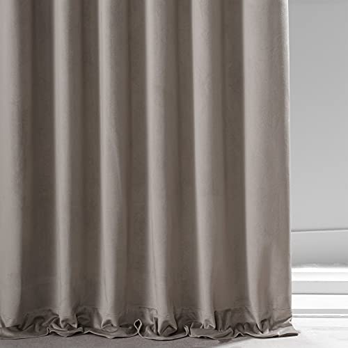 HPD HALF PRICE DRAPES Blackout Solid Thermal Insulated Window Curtain 50 X 96 Signature Plush Velvet Curtains for Bedroom & Living Room (1 Panel), VPYC-SBO161209-96, Library Taupe