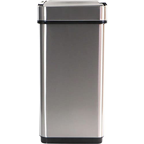 Hanover 50-Liter / 13.2-Gallon Stainless Steel 50 Liter / 13.2 Gallon Hands Free Trash Can Garbage Bin, Fingerprint Resistant, Soft Close, Sensor Lid