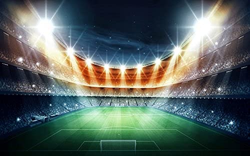 Night Football Field Photography Backdrop Polyester Tapestry Sport Stadium Photo Booth Background for Party Pictures,Table Decor,Bedroom Hanging FT-3543