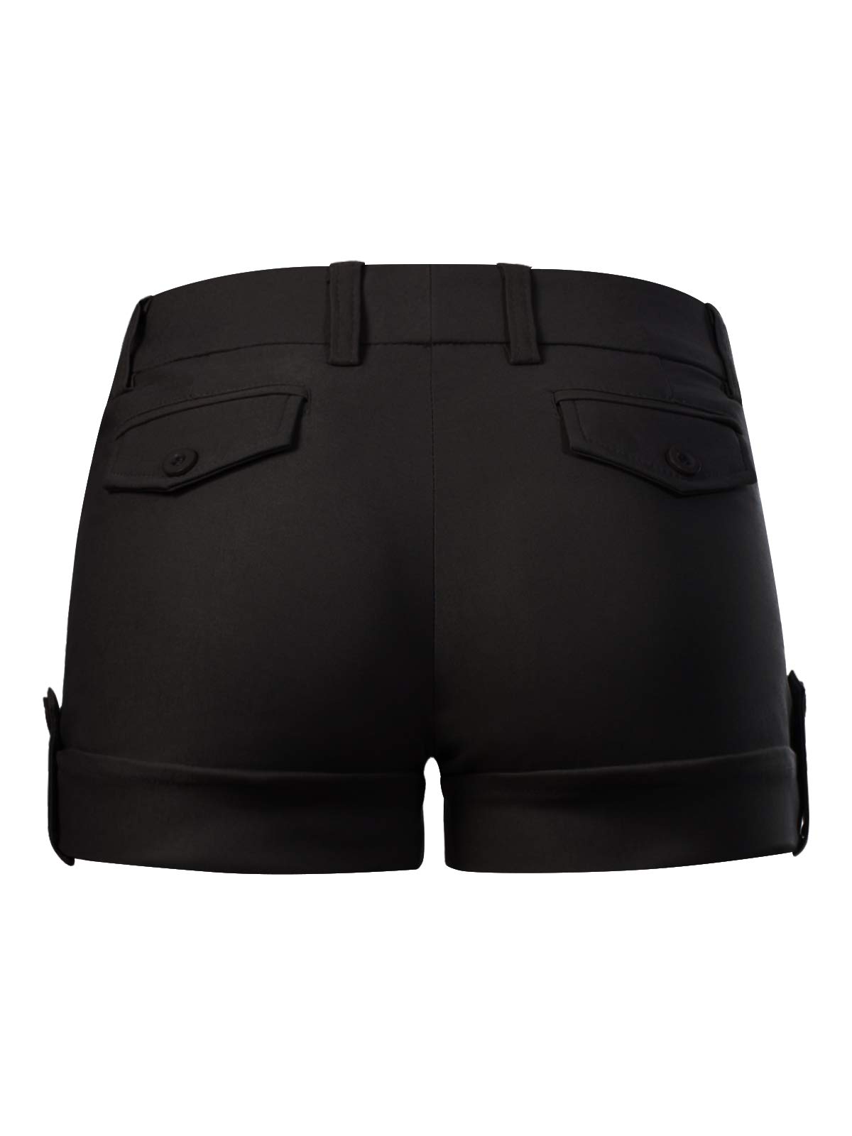 Design by Olivia Women's Summer Stretch Comfort Back Button Closure Pocket Short Pants Charcoal S