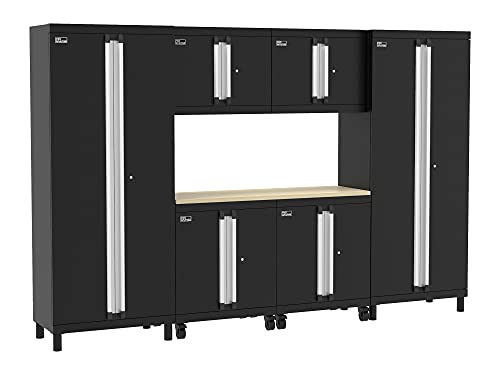 ClosetMaid ProGarage Wall Cabinet with Two Doors Lock and Shelf, for Garage Storage, Heavy Duty Steel, Black