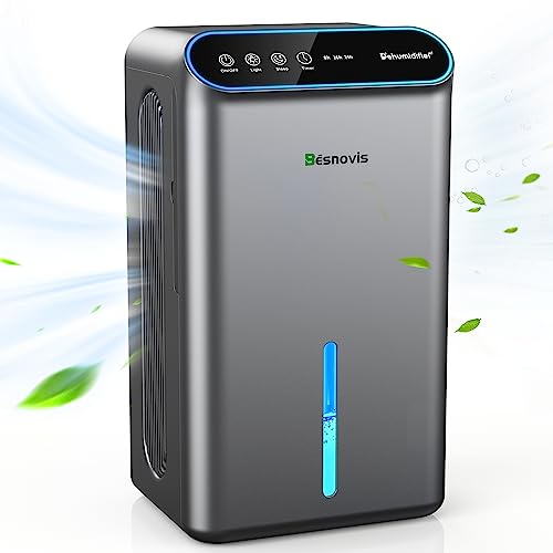 Quiet Small Dehumidifiers for home, 750 Sq.Ft Room, Night Light, 85oz Water Tank, Dual-Core Portable Dehumidifier with Water Outlet Timer Sleep Mode 7 Colors Light, for Bathroom Bedroom Closet RV