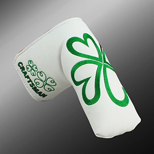 CRAFTSMAN GOLF Green Lucky Clover Headcover Blade Putter Cover for Scotty Cameron Taylormade Odyssey Blade(Blade