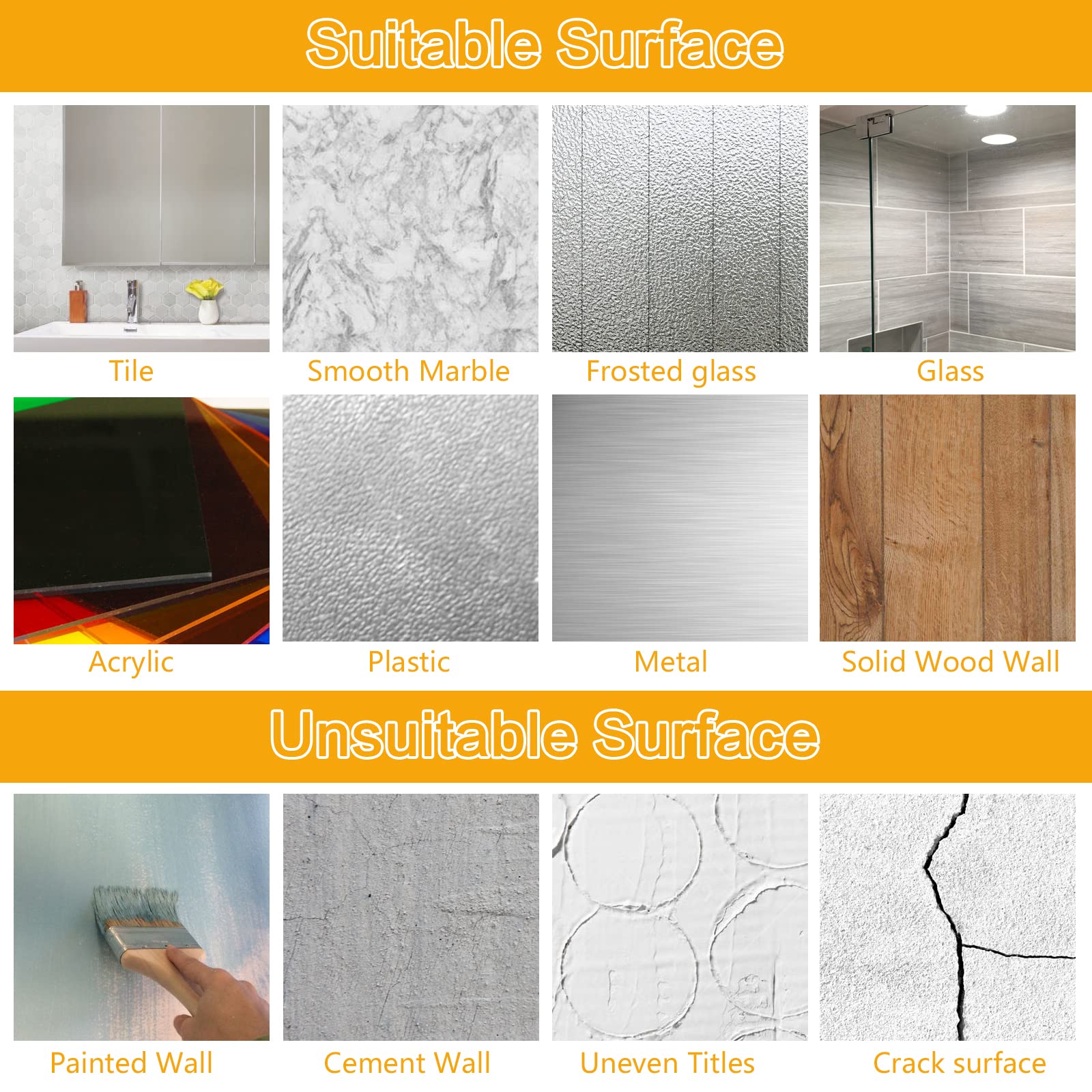 Fogless Mirror Shower Mirror for Shaving, Anti-Fog Mirror with Suction Wall Mounted Makeup Mirror Chrome Plated Easy Assembly