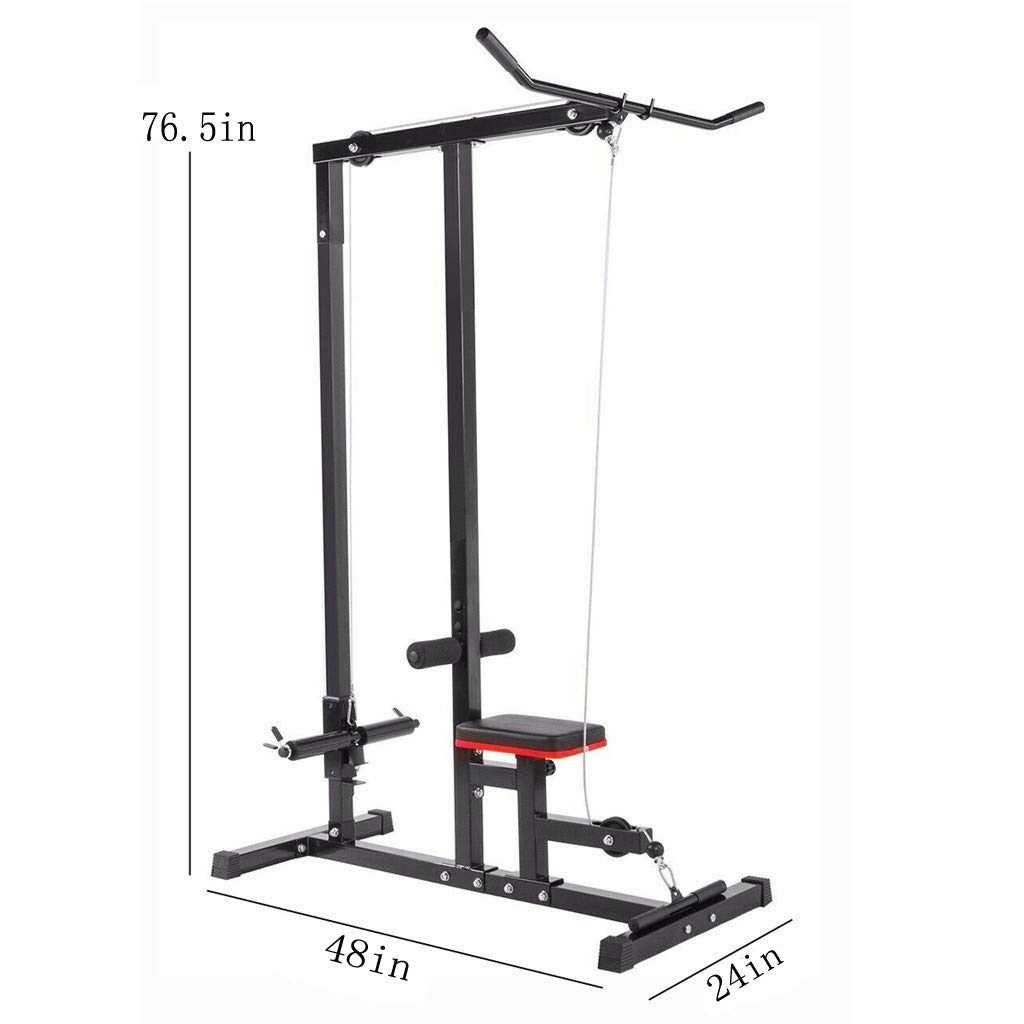 Debonla Body LAT Pull Down Machine Low Bar Cable Fitness Training Weigh Home Gym Sports Black Max 395lb
