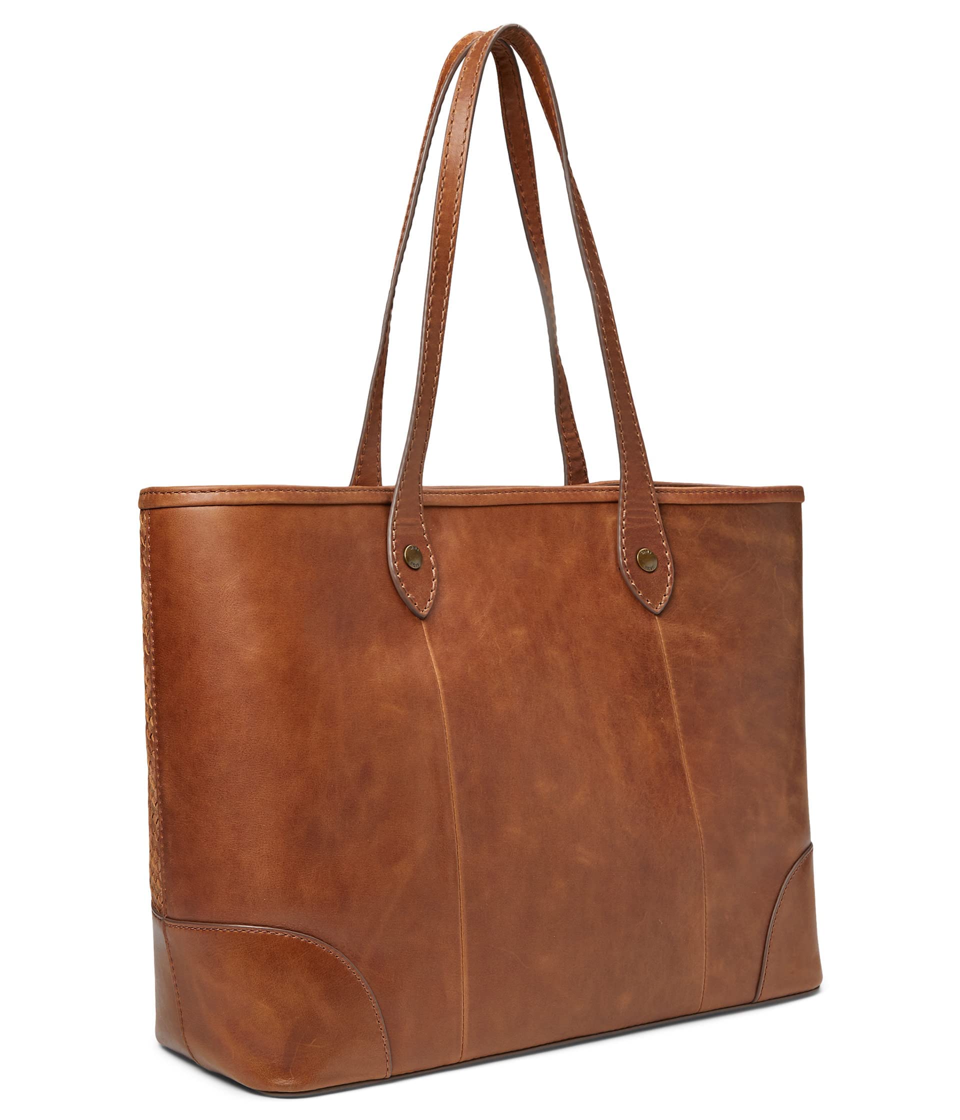 Frye Melissa Metallic Basket Woven Shopper Cognac One Size