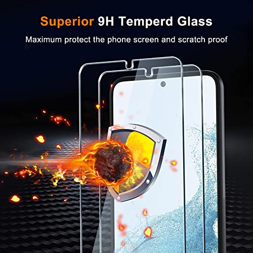 Samsung Galaxy A54 5G Case with Screen Protector (2 Packs),[Military Grade][Shockproof Protection][Built-in Ring Kickstand] Heavy Duty PC+TPU Dual Layer Case Cover-Black