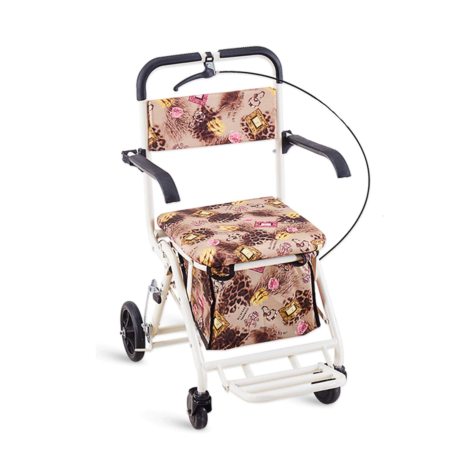 Folding Rollator Walker with Seat,Lightweight Height Adjustable with Padded Seat Carry Basket and Locakble Brakes Easy Storage Transport - Supports 220 lbs