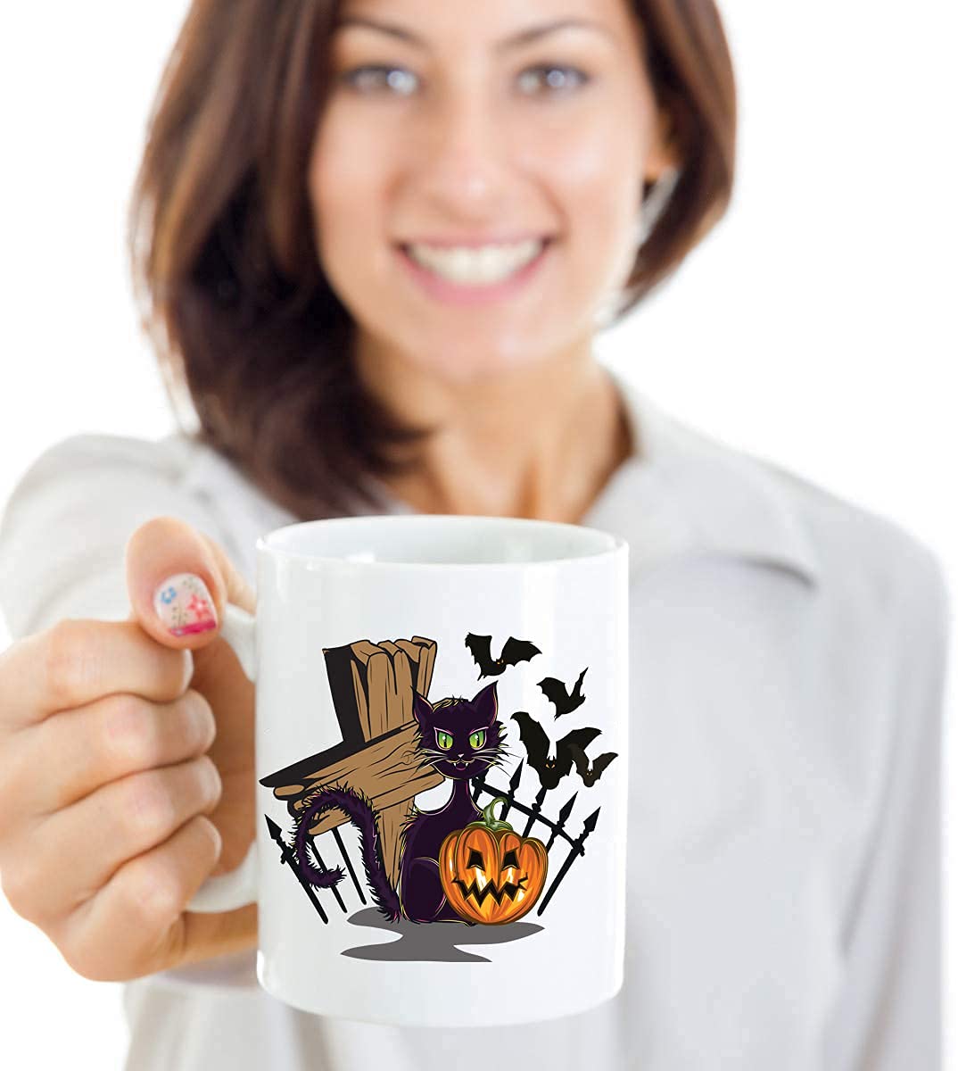 LDSINC Halloween Coffee Mug 2022 Ceramic Tea Mugs,Bell Tower and Flying Bat Mug,Halloween Mugs Best Gift For Boyfriend, Girlfriend, Dad, Mom, Children, 11oz (325ML) (Halloween 2)