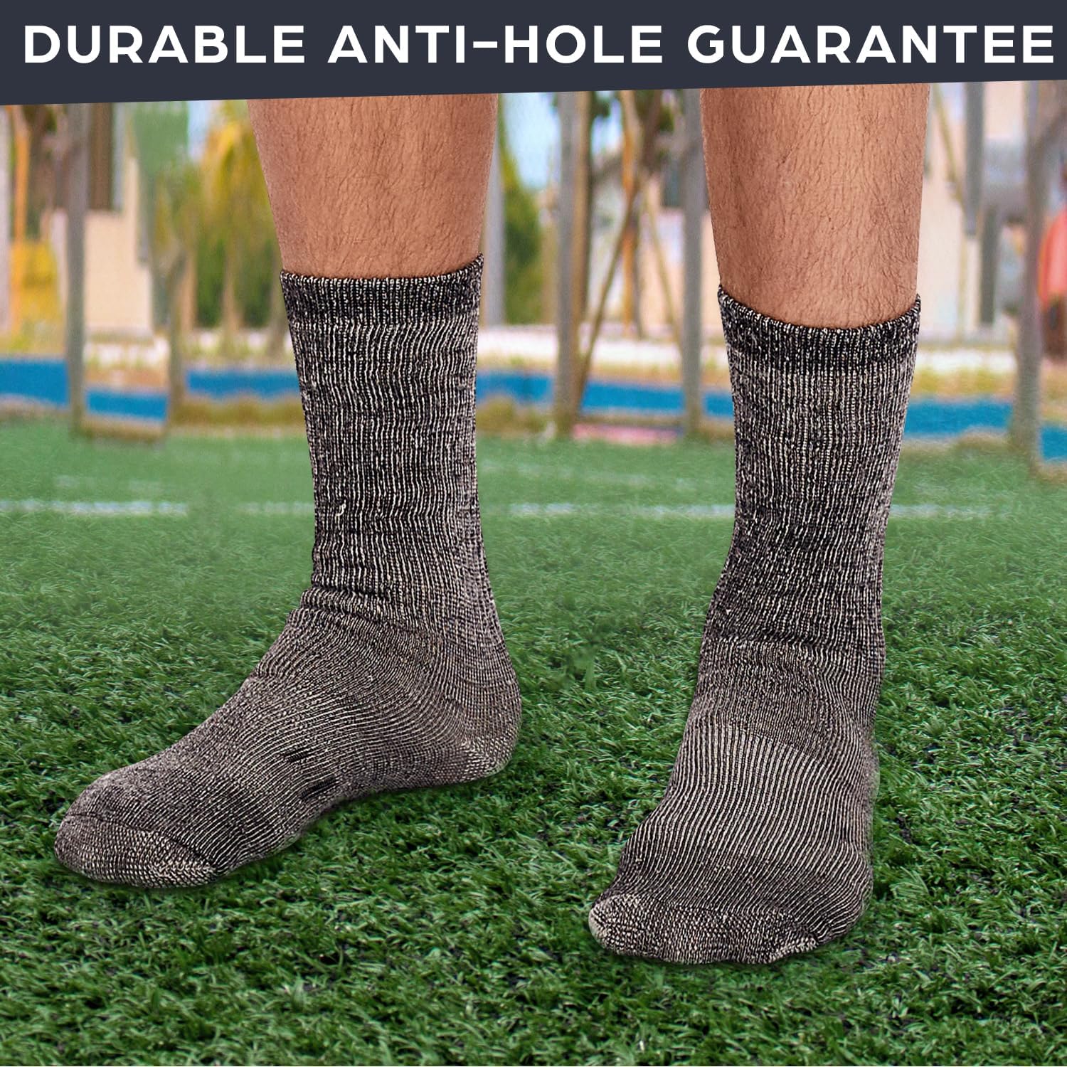 DG Hill 6 Pairs 80% Merino Wool Socks For Men And Women Warm Thermal Wool Socks For Hiking Crew Style Moisture Wicking