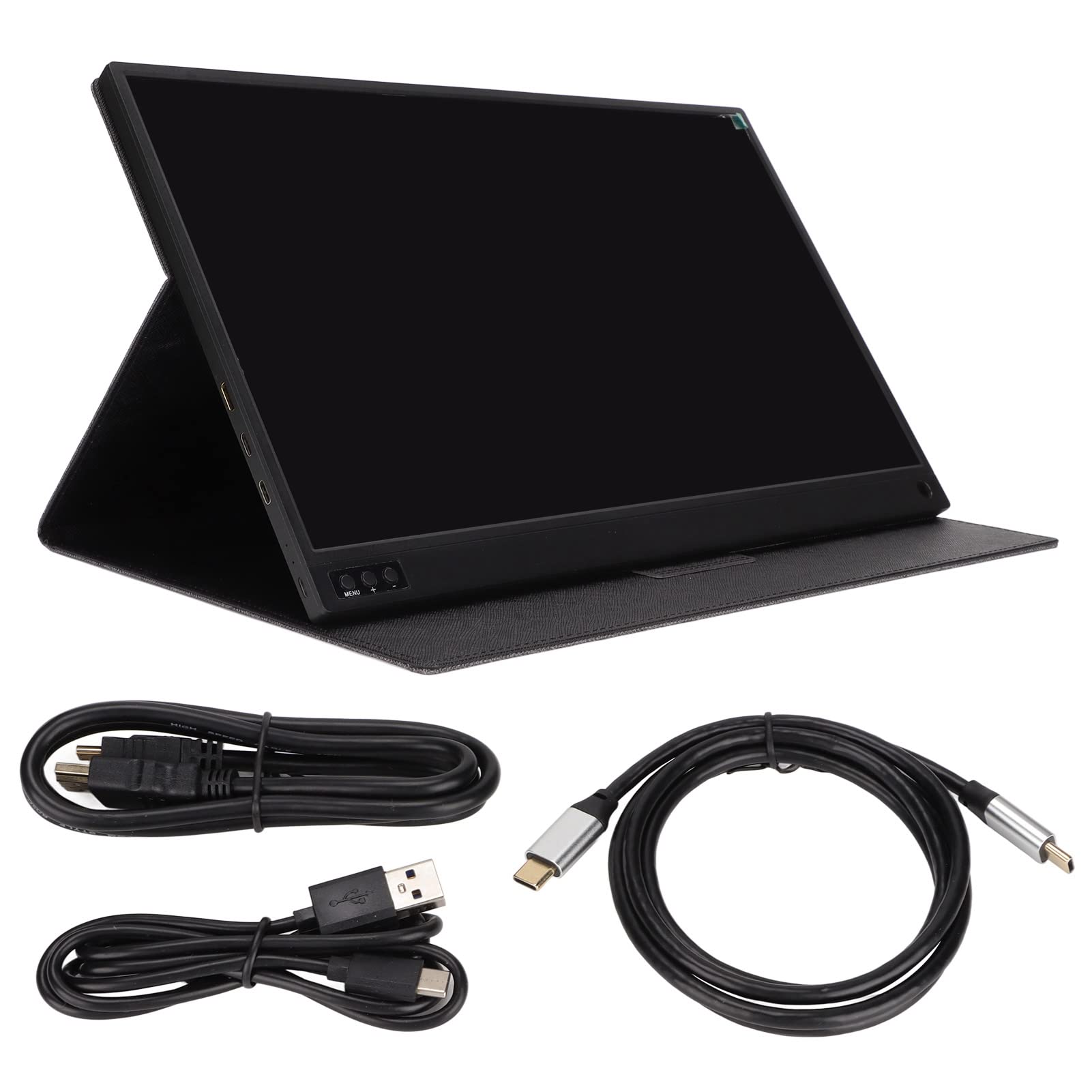 Jeanoko External Mobile Screen, Dual Speaker Full HD 1080P USB C Monitor 60Hz Refresh Rate for Switch for Phone for Laptop