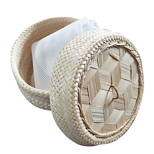 Heavens Tvcz Bamboo Rice Steamer Basket with Lid Sticky Rice Cooker Thai Home Electric Cooker Food Safe Free Cloth 1 piece