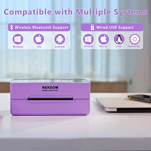 REKDOM Bluetooth Label Printer Wireless Thermal Printer for Shipping Packages, Compatible with iPhone, Android and Windows, Support Amazon, Ebay, Etsy, USPS, Shopify and etc.