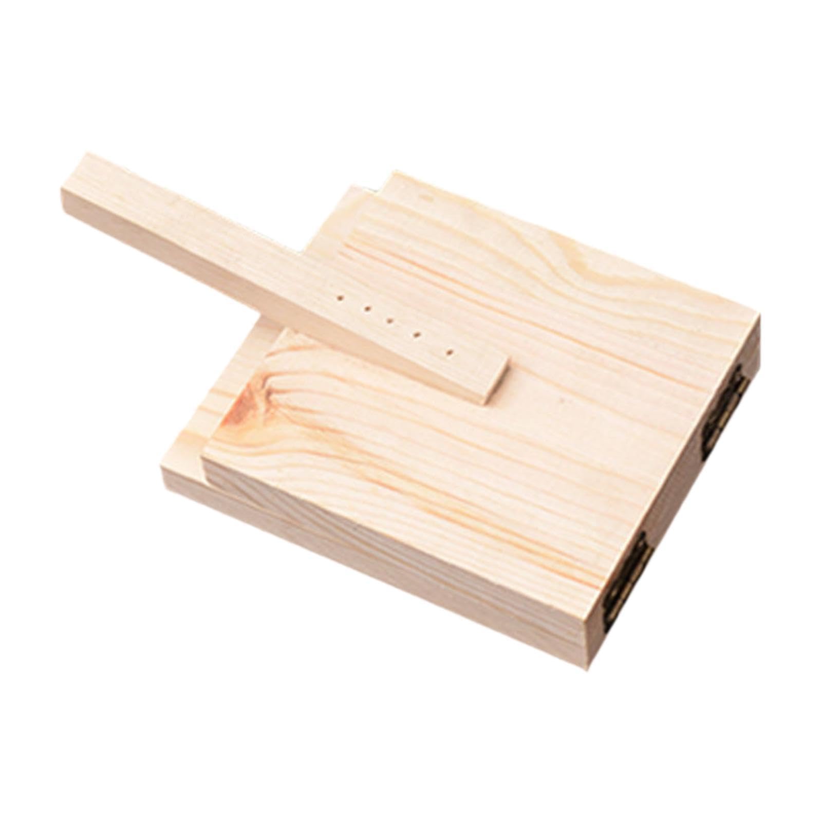IEUDNS Dough Presser Dough Pressing Tool, Wooden Wooden Tortilla Press Maker, Manual Dumpling Wrapper Presser Kitchen Gadgets, Beige