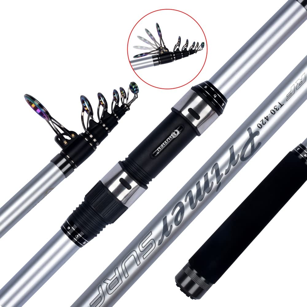 DHTDVD Surf Rod 5.3/5.0/4.5/4.2/4.05/3.9m Telescopic Fishing Trip Spinning Power 60-200g Casting Surf Rod Coastal Casting Rod ( Color : D , Size : 4.5m(60-150g) )