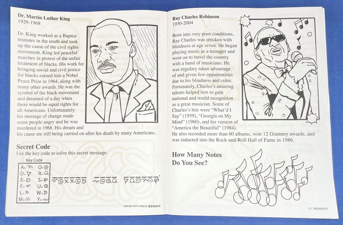 ZOCO - Black History Educational Coloring Books (25 Bulk Pack, Without Crayons) - African American History Month Handout - Games, Puzzles, Activities for Kids