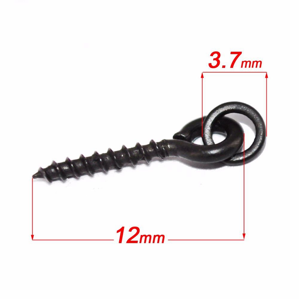 Ctzrzyt 50pcs Carp Fishing Boilie Screw with Solid Ring Bait Tool Chod Rigs Carp Fishing Hair Tackle Accessory