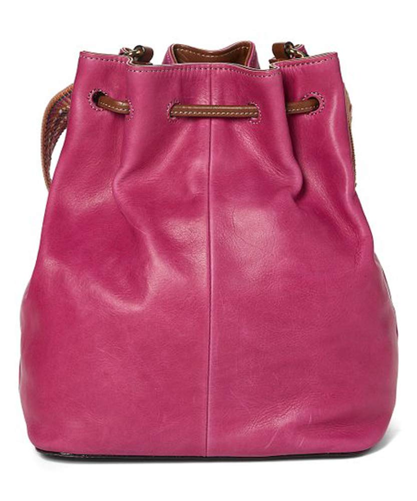Tignanello Milan Drawstring Cross Body W/RFID Protection, Sangria/Cognac