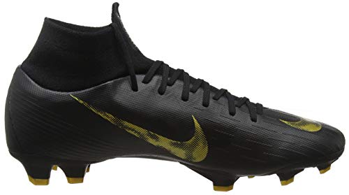 NIKE Men's Footbal Shoes, Black Black MTLC Vivid Gold 077, 9.5