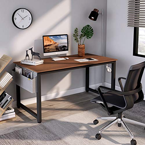 Cubiker Computer Desk 55" Modern Sturdy Office Desk Large Writing Study Table for Home Office with Extra Strong Legs, Espresso