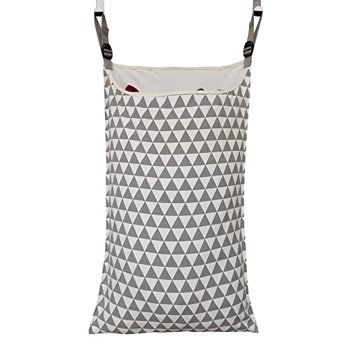 HDHYK Adjustable Space Saving Door Hanging Laundry Hamper Bag with Over Door Hooks for Dirty Laundry
