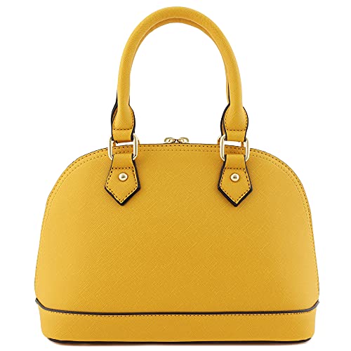 Zip-Around Classic Dome Satchel (Mustard)