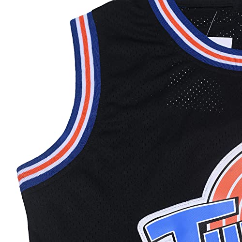 TUEIKGU #2 D Duck Space Movie Basketball Jersey for Men 90s Hip hop Clothing for Party (Black, Large)