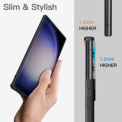 JETech Slim Fit Case for Samsung Galaxy S23 Ultra 5G 6.8-Inch, Soft TPU Thin Protective Phone Cover with Matte Finish, Shockproof (Black)