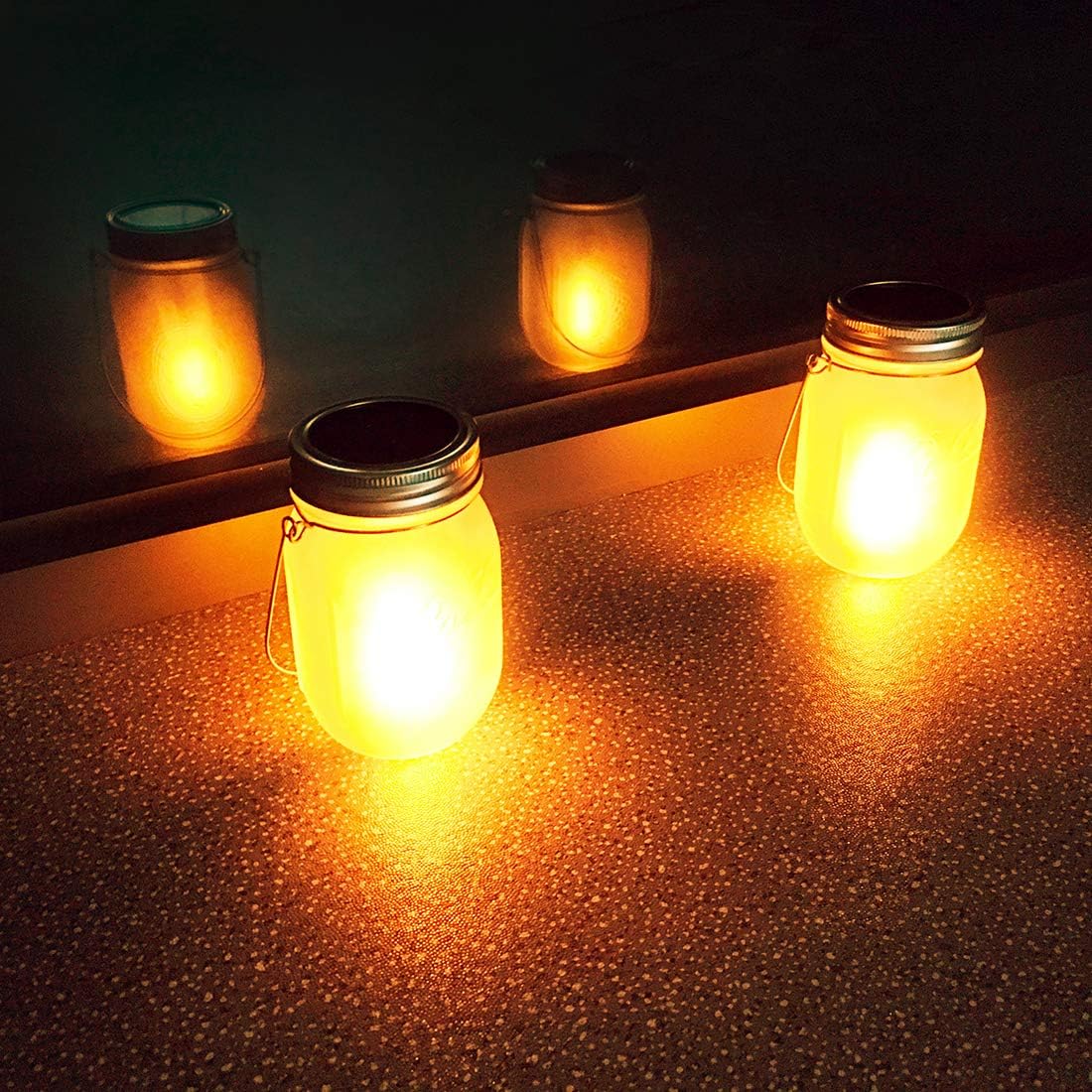Solar Flickering Flame Torches Lanterns, 2-Ways Hanging/Insert Lawn Ground, Waterproof Outdoor Lighting Solar Pathway Lights Landscape Lighting Dusk to Dawn Auto On/Off for Garden Patio Yard, 2 Pack