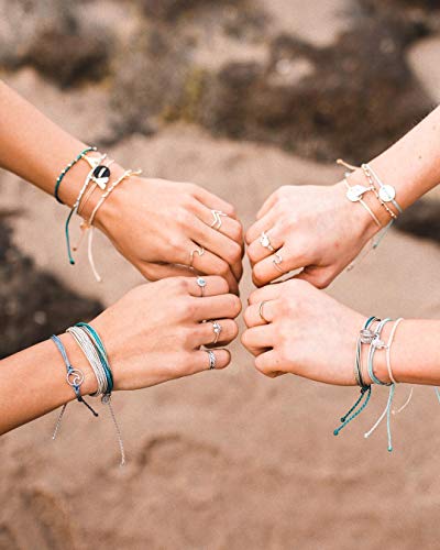 Pura Vida Silver Wave OG Mint Green Bracelet - Silver Plated Charm, Adjustable Band - 100% Waterproof
