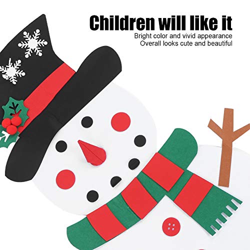 Jauarta Felt Christmas Snowman Set, DIY Wall Hanging Snowman Ornaments Xmas Gifts for Kids (White)