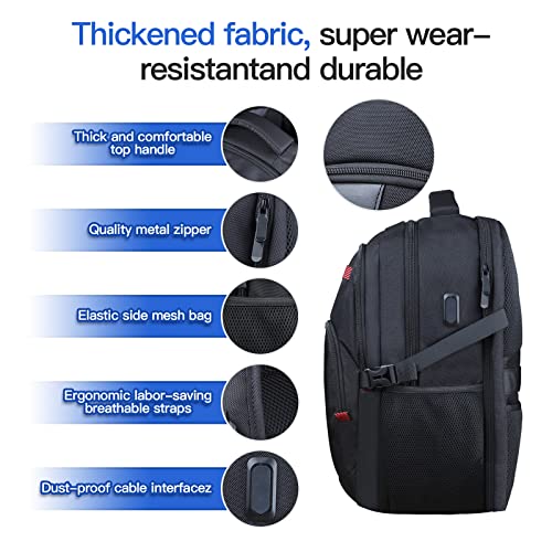 HZENPPOR Travel Backpack for Men, Large Backpack for Men, 50L Laptop Backpacks, Anti Theft XL Extra Big Mens Large Backpack 17.3 Inch Women Men Airline Approved College Bussiness BackPack