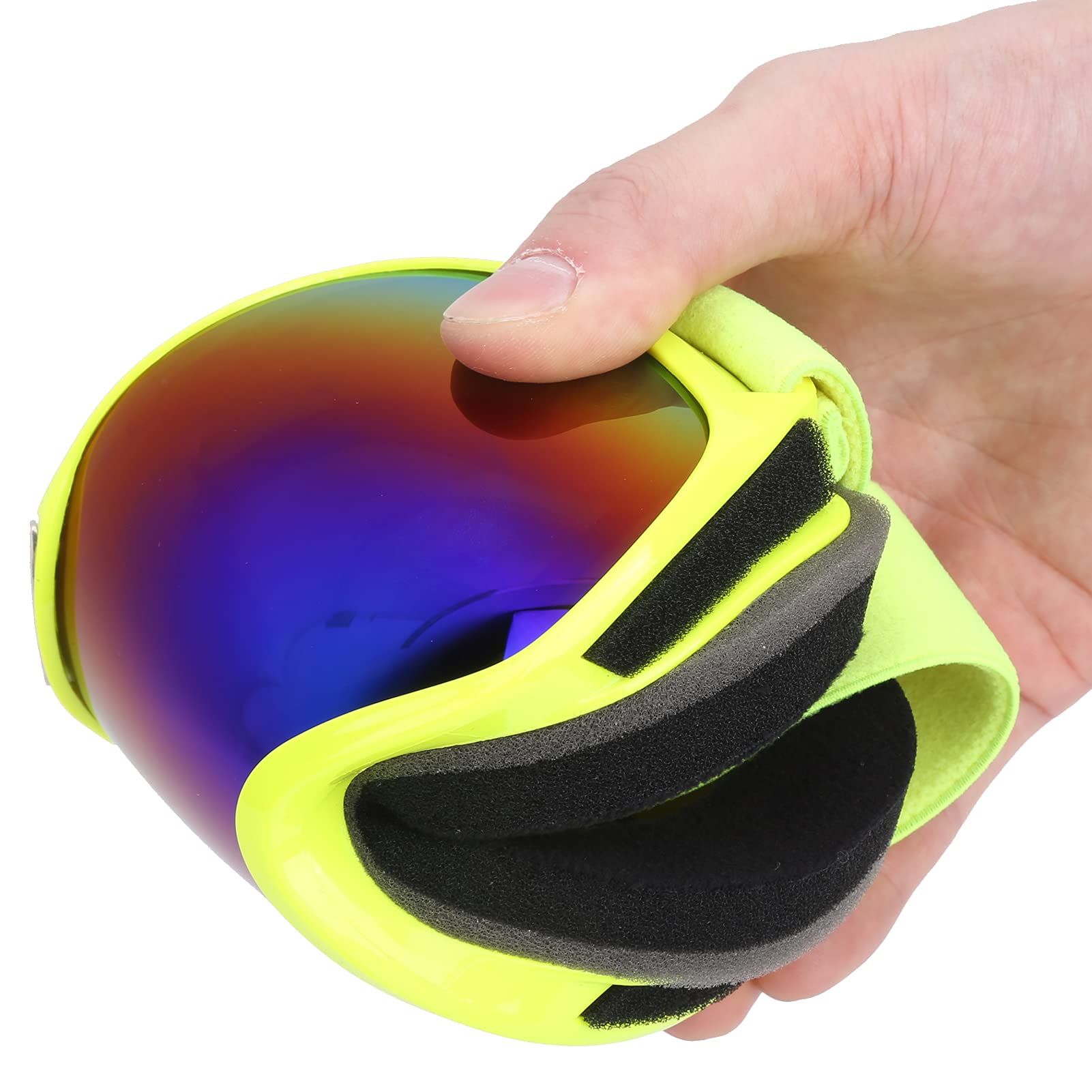 ENTHUSRI Kids Ski Goggles Anti Fog Snowboard Goggles Double Layer PC Lens Climbing Snow Sports Glasses for Outdoor(Yellow)