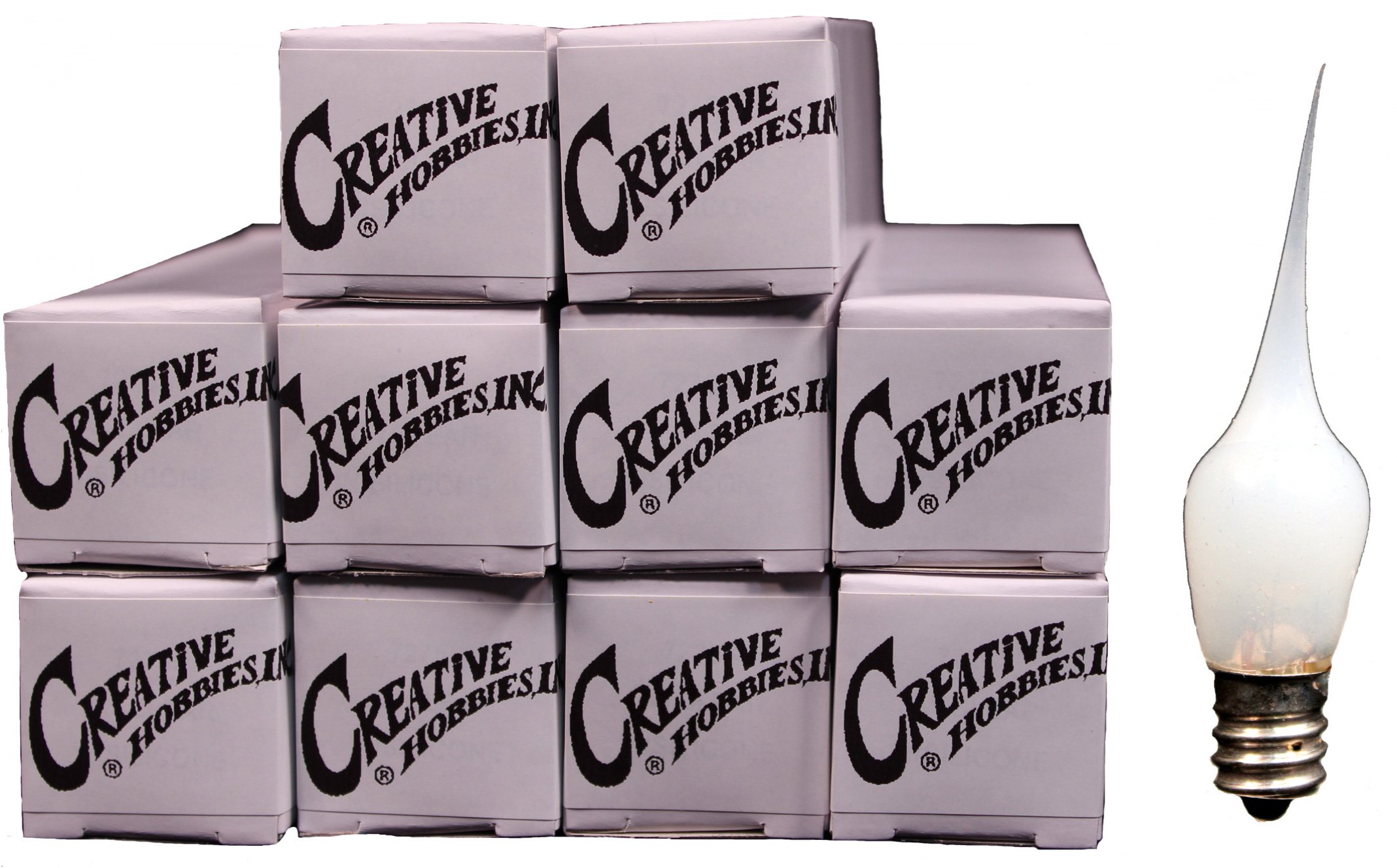 Creative Hobbies® Mini Country Style Silicone Dipped Candle Light Bulbs, 3 Watt -Pack of 10 Bulbs