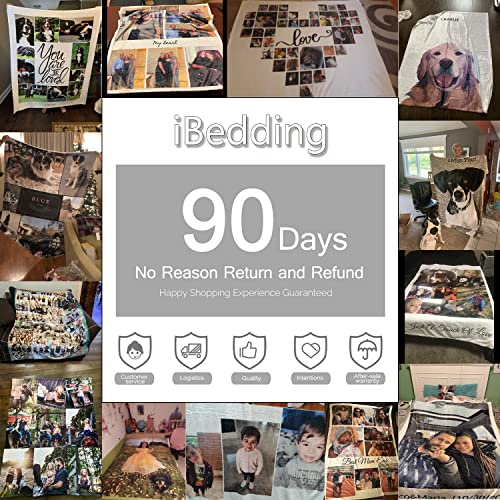 iBedding Personalized Birthday Gifts Custom Blanket Photo Blankets Using My Own Photos for Daughter,Son