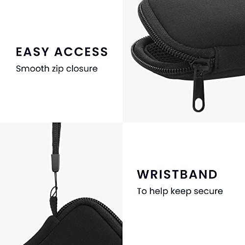 kwmobile Neoprene Case Compatible with in-Ear Headphones - 2.3 x 3.5 inches (6 x 9 cm) Case with Zip - Black