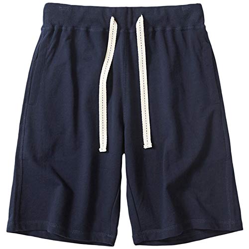 czzstance Mens Shorts Casual Cotton Athletic Shorts Drawstring Workout Running Shorts with Pockets Navy