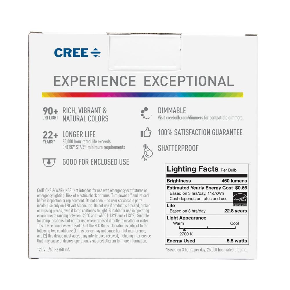 Cree Led 40W Replacement A19 Soft White (2700K) Dimmable Light Bulb (4-Pack)