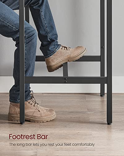 VASAGLE Bar Table, Small Kitchen Dining Table, High Top Pub Table, Height Cocktail Table for Living Room Party, Sturdy Metal Frame, 23.6 x 23.6 x 36.2 Inches for Narrow Spaces, Rustic Brown and Black